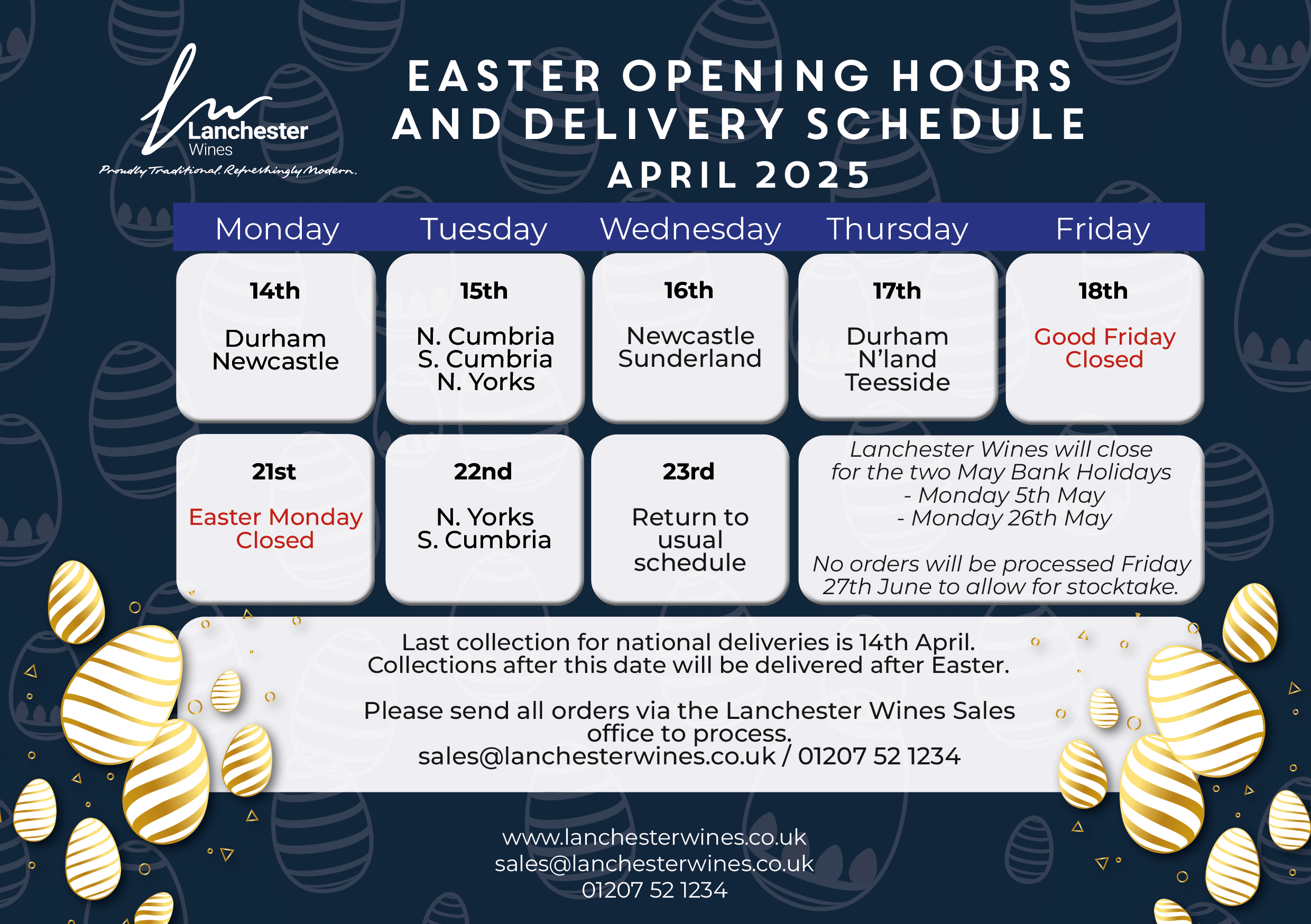 Bank Holiday Opening - Lanchester Wines
